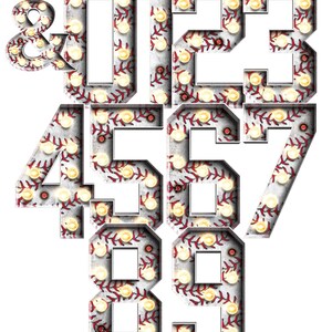 Digital Download | Classic Baseball Pattern Marquee Letters & Numbers ...