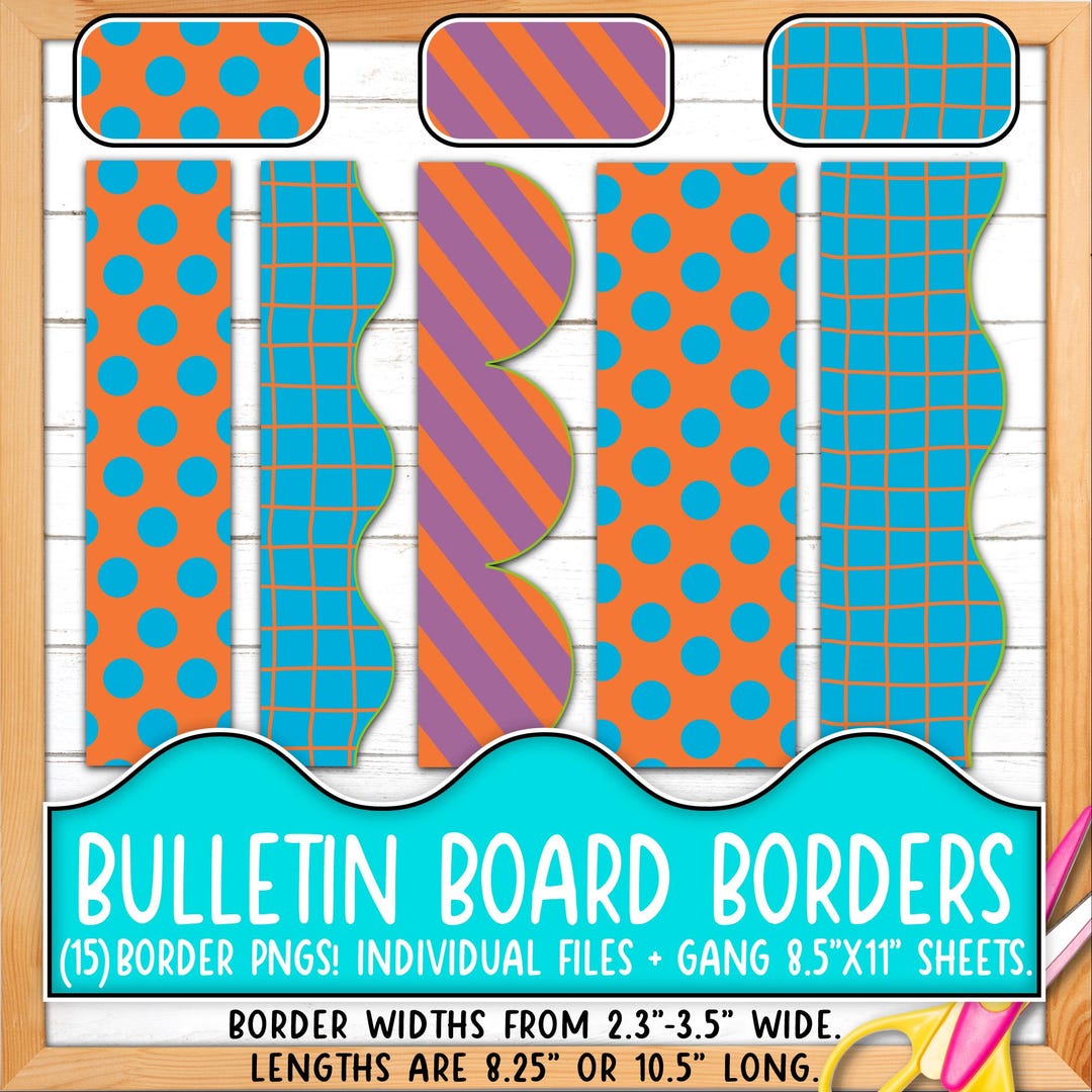 Borders for Bulletin Boards | Print & Cut, Seamless | Grid, Diagonal ...