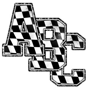 Checker Alphabet PNG, Black and White Background Pattern, Glitter ...