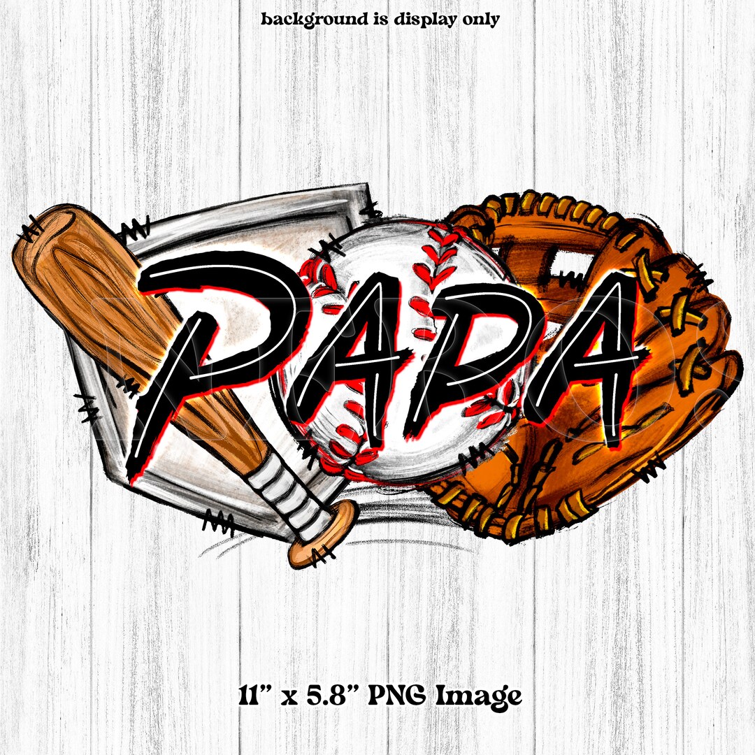 Baseball Papa PNG, Doodle Hand Drawn Sublimation, Digital Download With ...