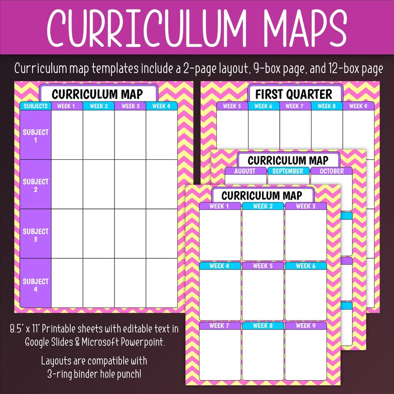 Lesson Plan Sheets & Curriculum Maps (editable) | Geometric, Circles ...