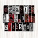 Red License Plate Alphabet, Mix Match Letters, Grunge & Leopard Print ...