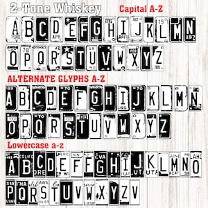 License Plate FONT Files, 3 Ttf Fonts, PNG Bundle, and SVG File | Black ...