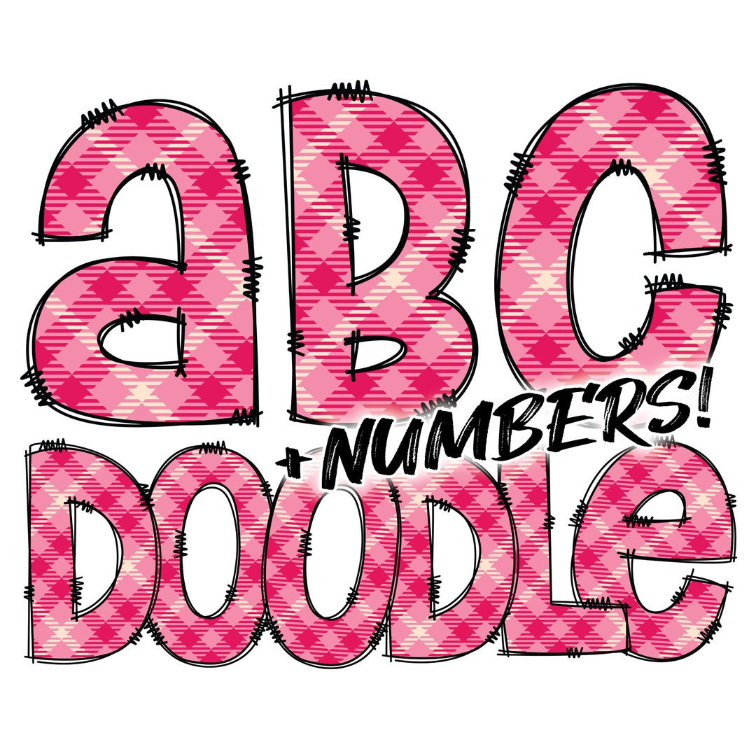 Digital Download | Doodle Valentine Pink Plaid Pattern Fill | PNG ...