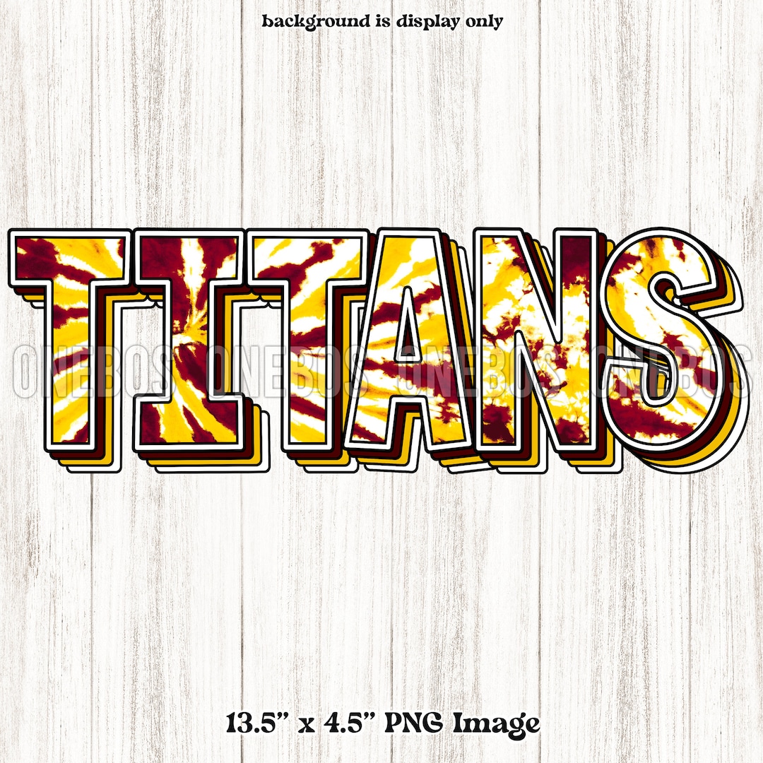 Titans Mascot Digital Download PNG, Tie-dye Maroon, Gold & White ...