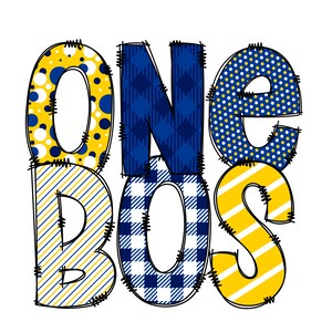 Doodle Alphabet in Navy Blue, Yellow Gold, 2 Sets of Letters With ...