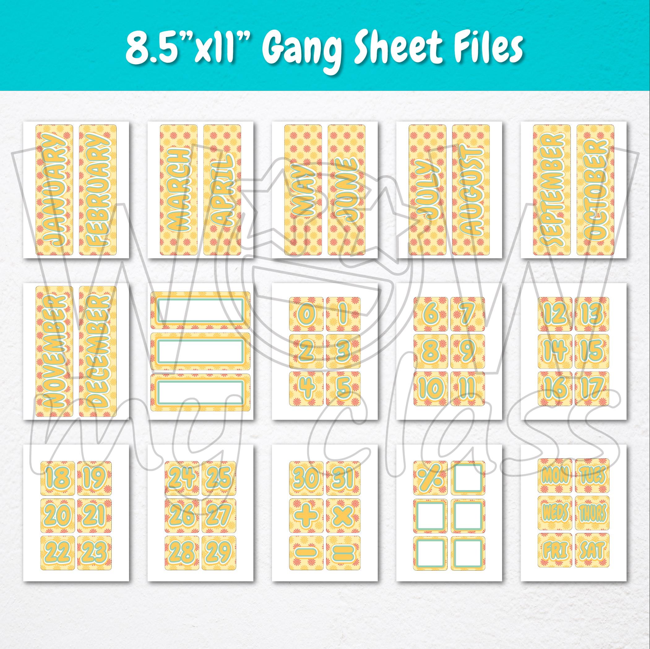 Wall Calendar - Pocket Chart for Teachers | Floral, Diamond, Checkered ...