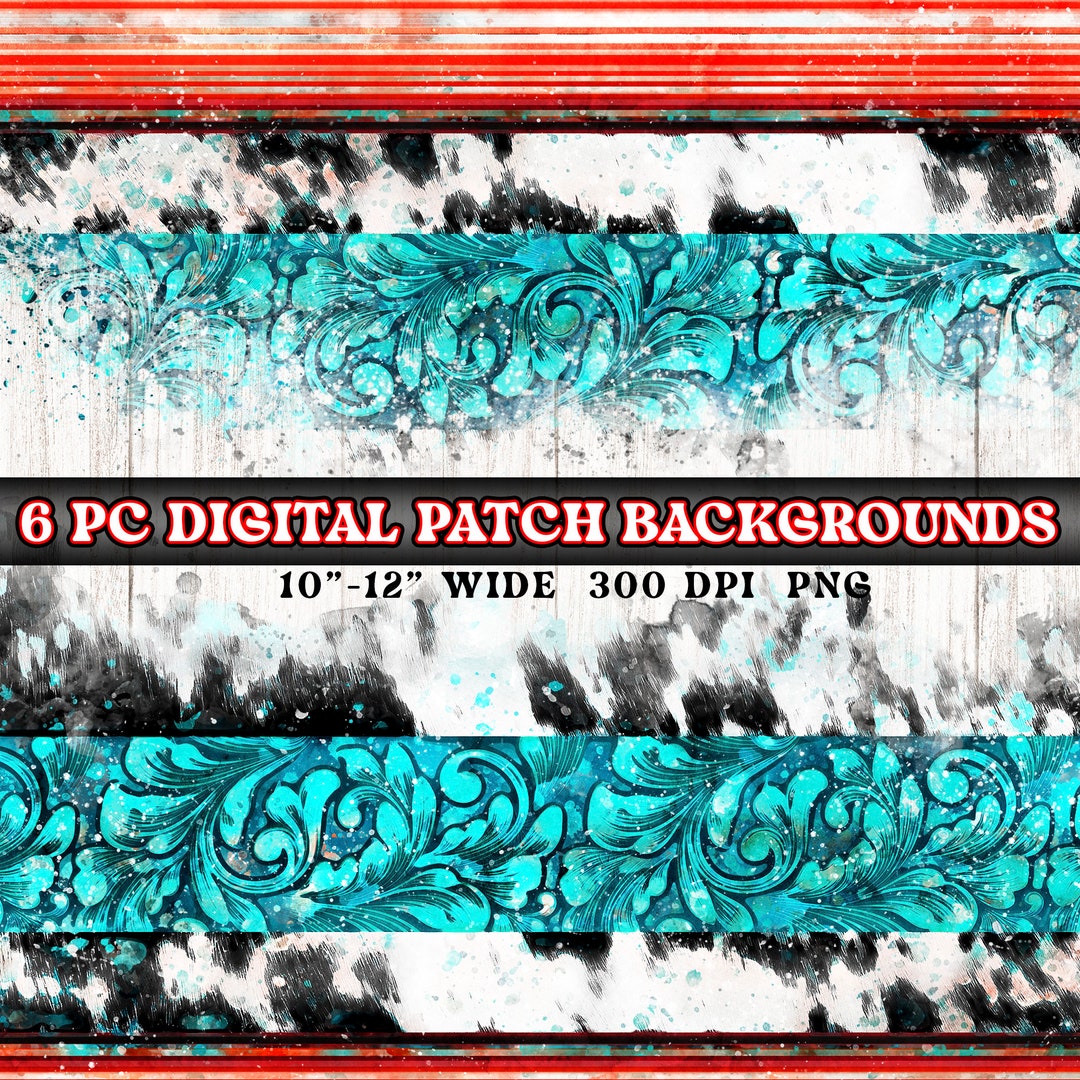 Patch Backgrounds, Cow Serape Damask Flourish Pattern Patch Bundle ...