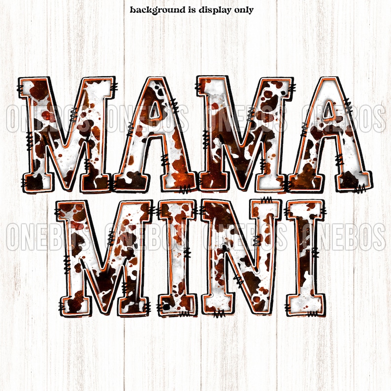 Mama & Mini PNG Pack Doodle Hand Drawn Athletic Block Letters - Etsy