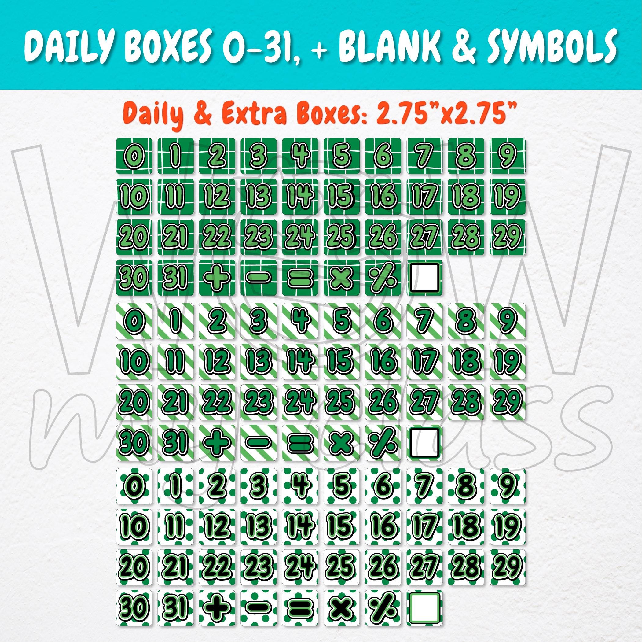 Wall Calendar - Pocket Chart for Teachers | Grid, Diagonal Stripes ...