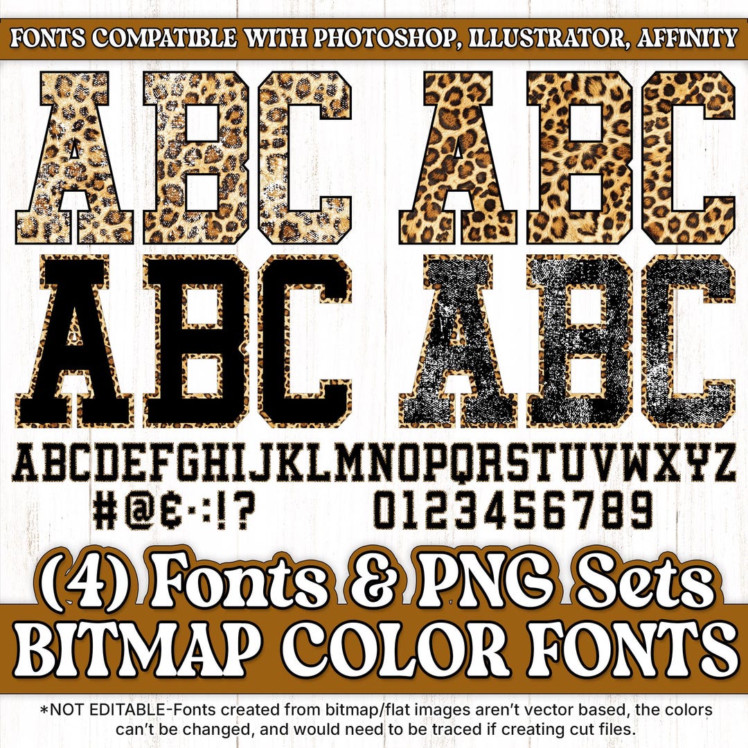 Color Fonts Download Pack | Leopard Print Letters, Cheetah Print ...