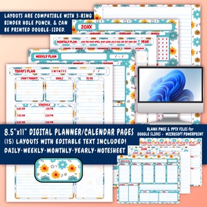 Calendar Pack - Editable Daily | Weekly | Monthly | Yearly | Sunny ...