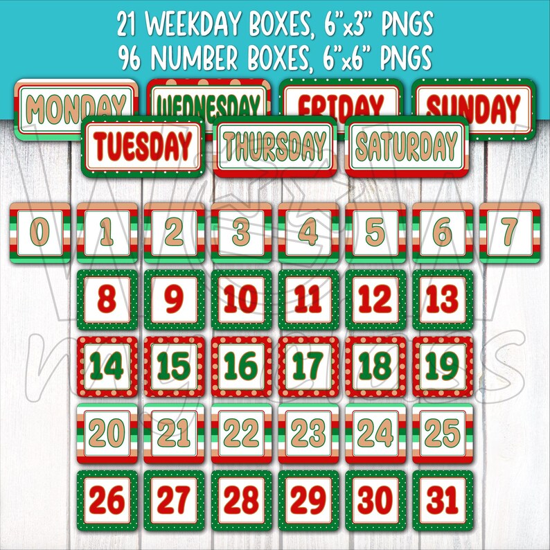 Wall Calendar - Standard - for Teachers | Polka Dots, Mini Dots, Large ...