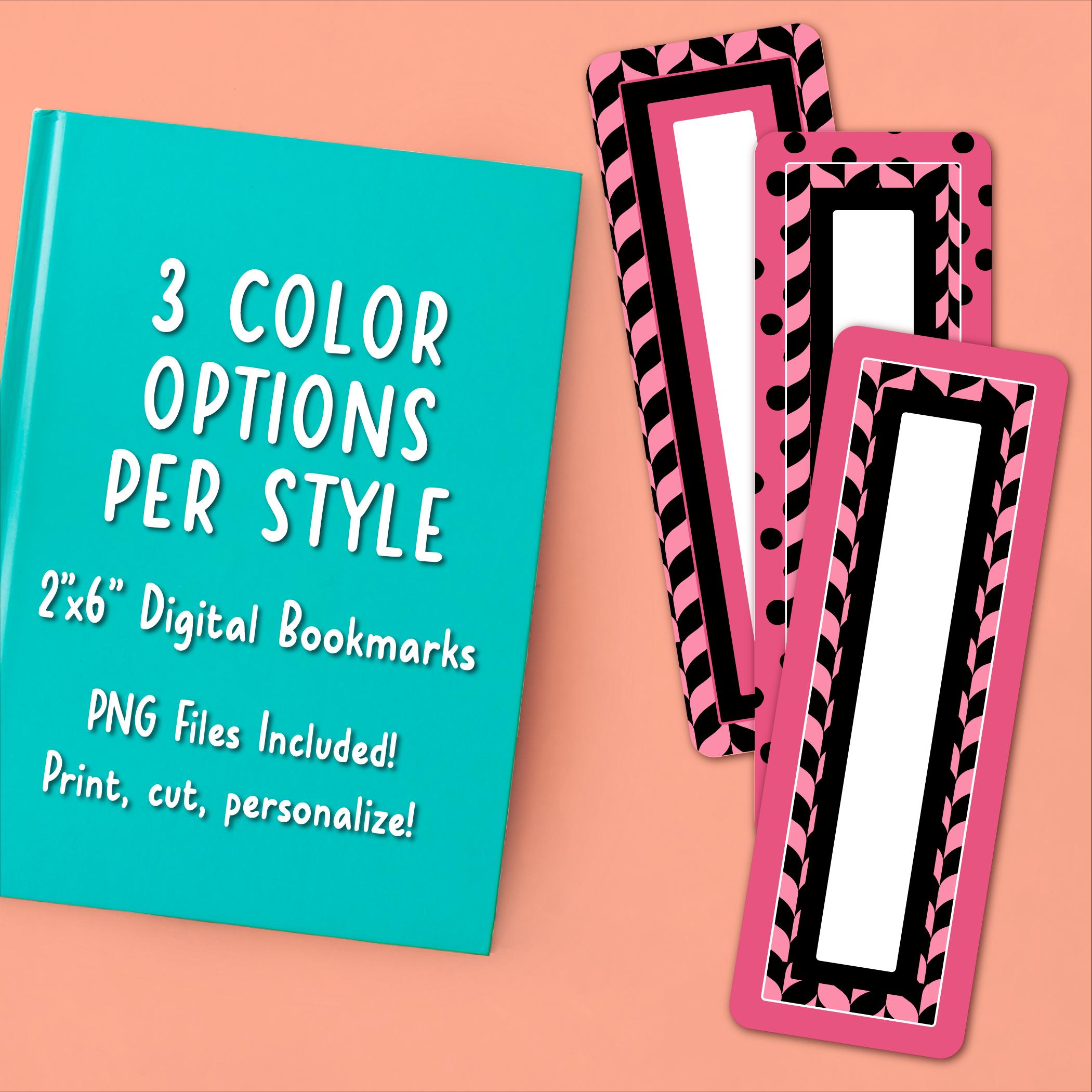 Digital Bookmarks (printable), Clipart Bundle Set of 12 | Lined & Blank ...