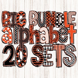 Big Pattern Alphabet Bundle, 20 Sets, Funky Plaid Polka Dot Chevron ...
