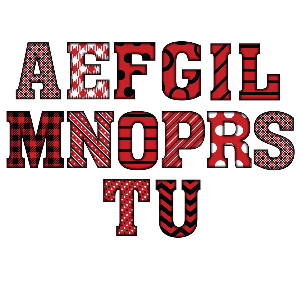 Digital Download | Chunky Red Black White Pattern Fill | PNG Clipart ...