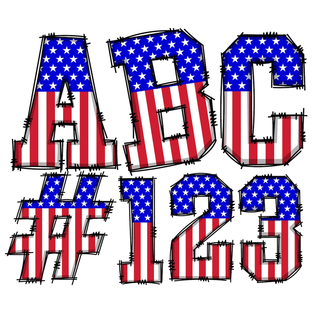 Digital Flag Letters | A PNG Graphic Alphabet & Numbers Bundle With ...