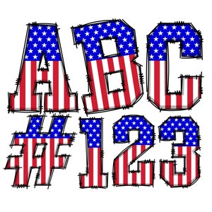 Digital Flag Letters | A PNG Graphic Alphabet & Numbers Bundle With ...