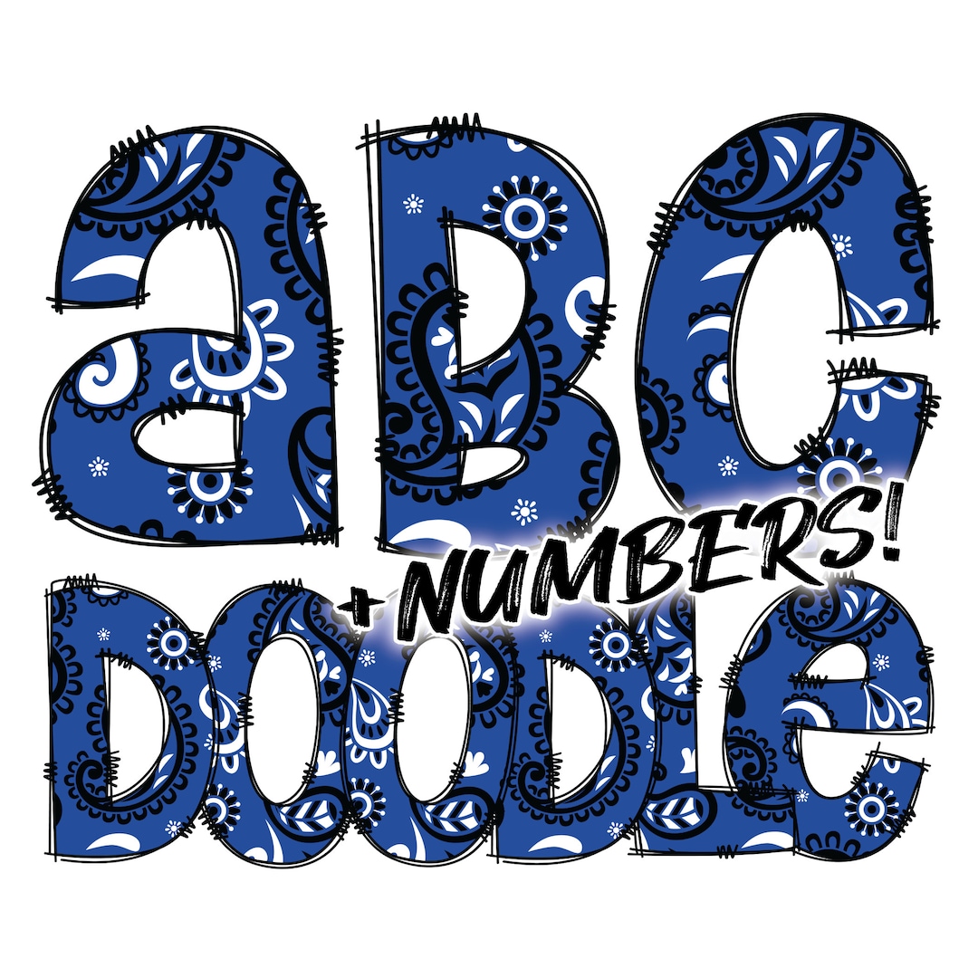 Digital Download | Doodle Blue Paisley Bandana 2 Pattern Fill | PNG ...