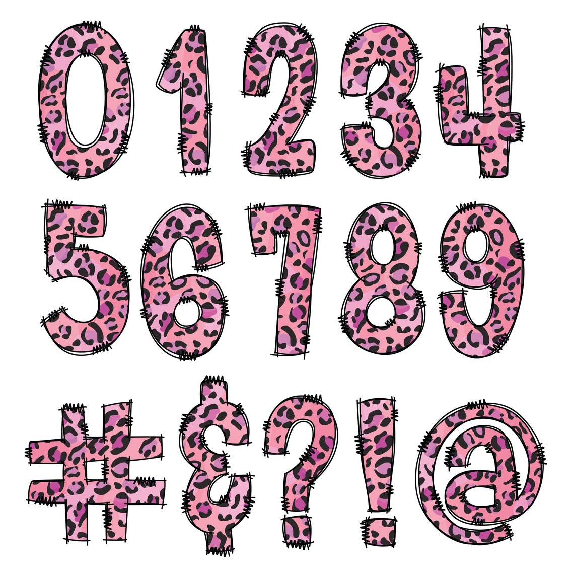 Digital Download Doodle Pink Leopard Pattern Fill PNG | Etsy