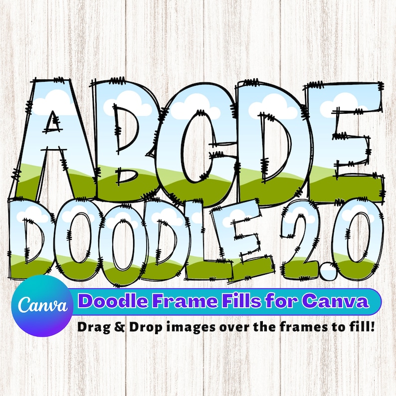 Canva Doodle Alphabet Template Doodle 2.0 Set of Letters & - Etsy