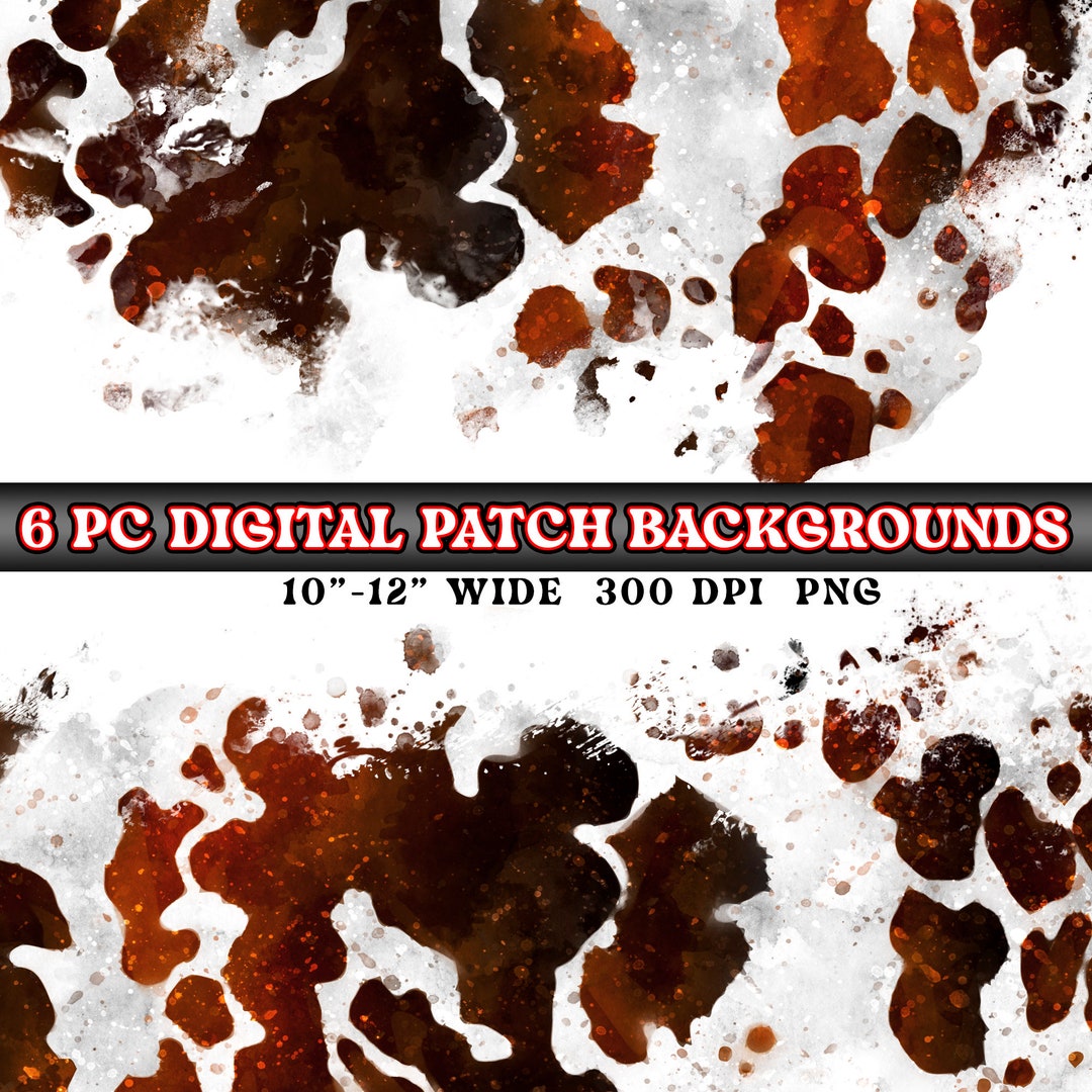 6 Pc Cow Pattern Patch Background, Grunge Shape Digital Pattern ...