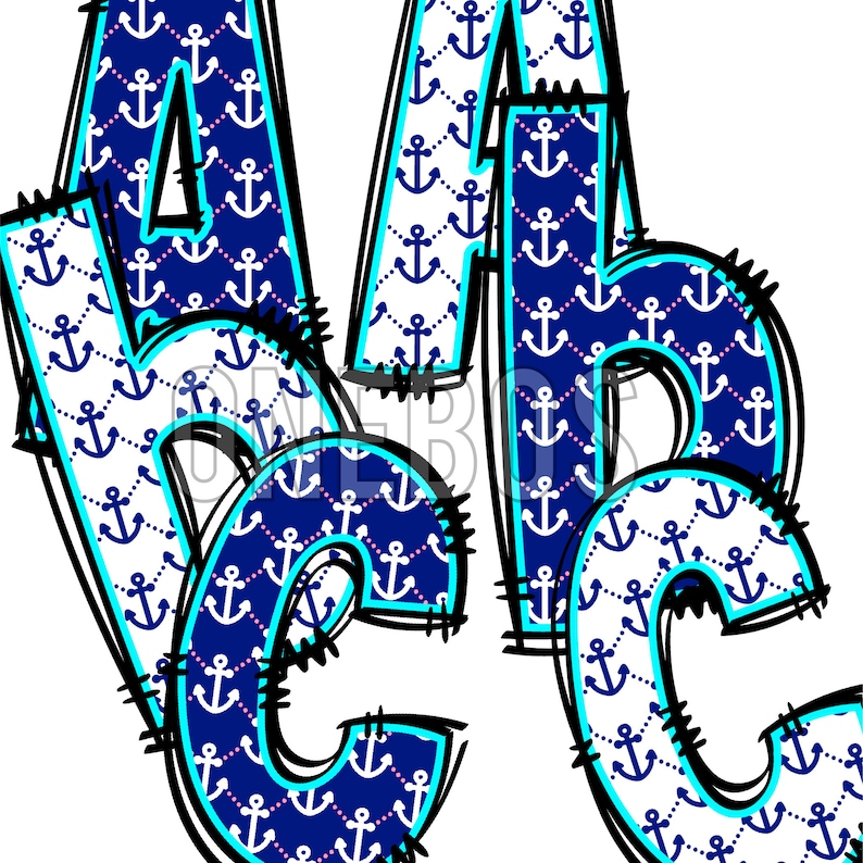 Boho Tropical Alphabet Bundle PNG Sublimation Beach Nautical - Etsy