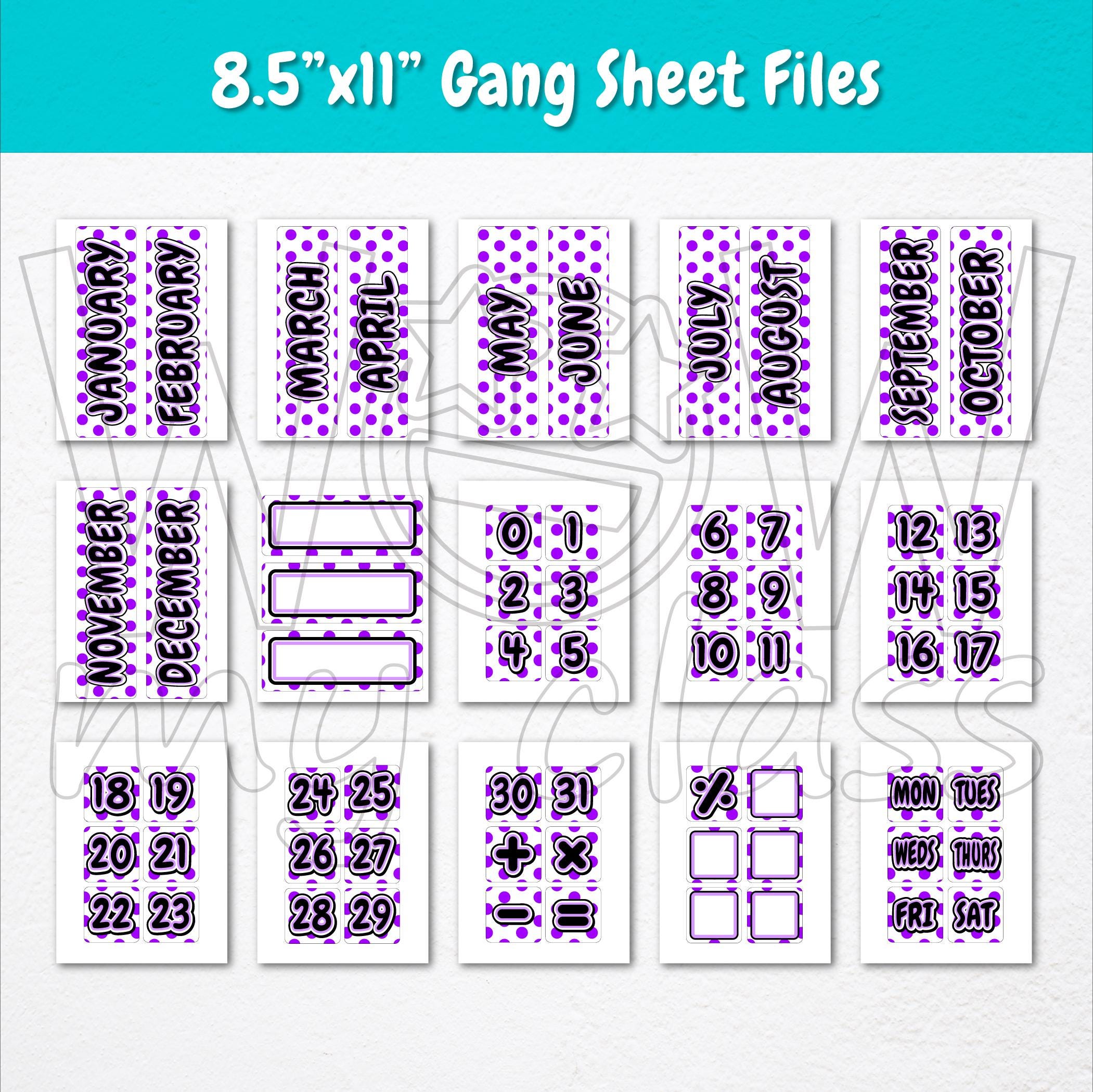 Wall Calendar - Pocket Chart for Teachers | Grid, Diagonal Stripes ...