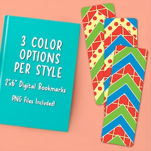 Digital Bookmarks (printable), Clipart Bundle Set of 12 | Lined & Blank ...