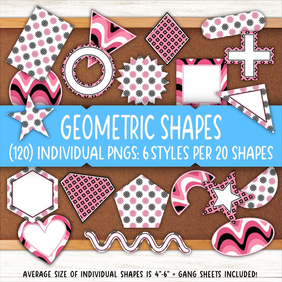 Shape & Design Frame Pack | Geometric Shapes, Circles, Chevron, Polka ...