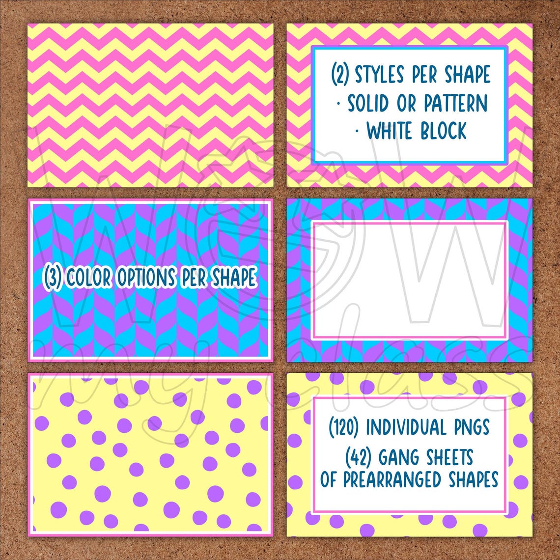 Shape & Design Frame Pack | Geometric, Chevron, Polka Dots, Grid ...
