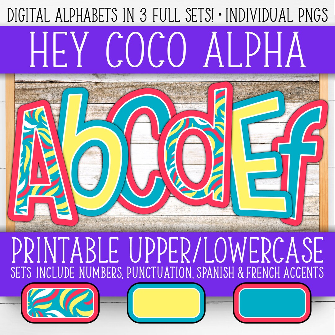 Alphabet Number Set for Boards - Hey Coco | +french & Spanish | Teacher Walls/door | Zebra ...