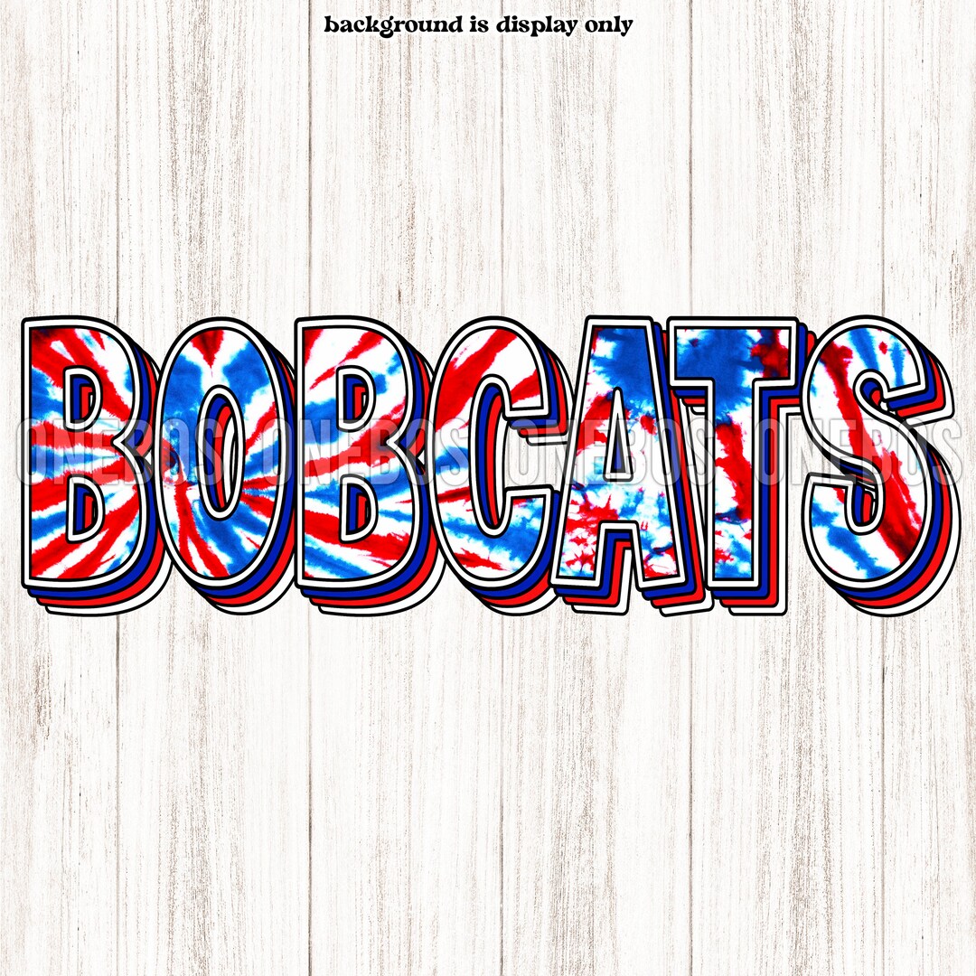 Bobcats School Spirit Mascot Digital Download PNG, Tie-dye Blue, Red ...