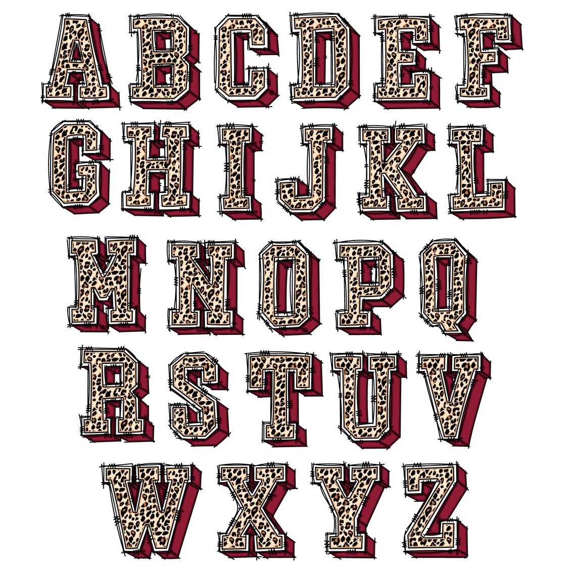 Digital Doodle | Athletic Varsity Sports College School Letters ...