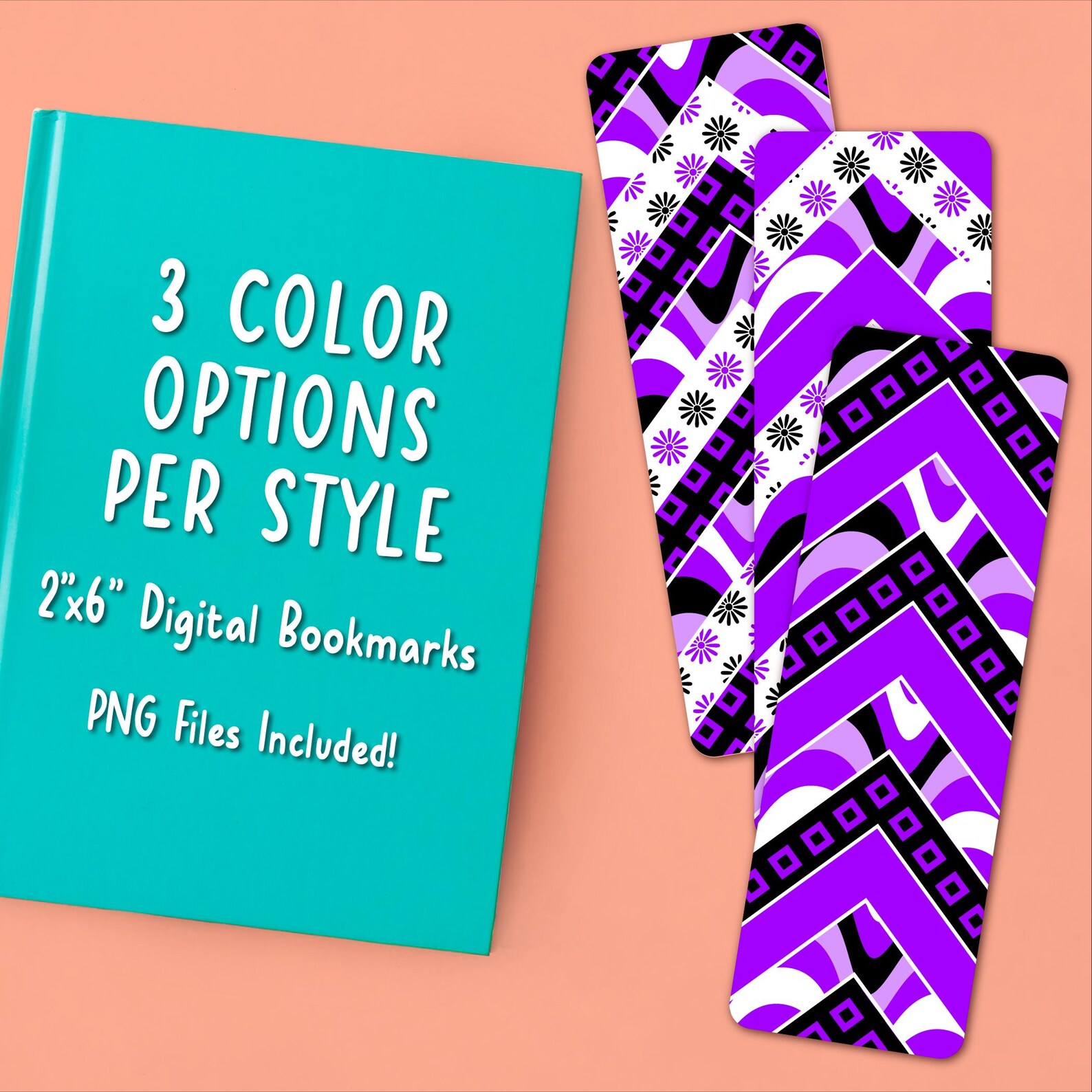 Digital Bookmarks (printable), Clipart Bundle Set of 12 | Lined & Blank ...