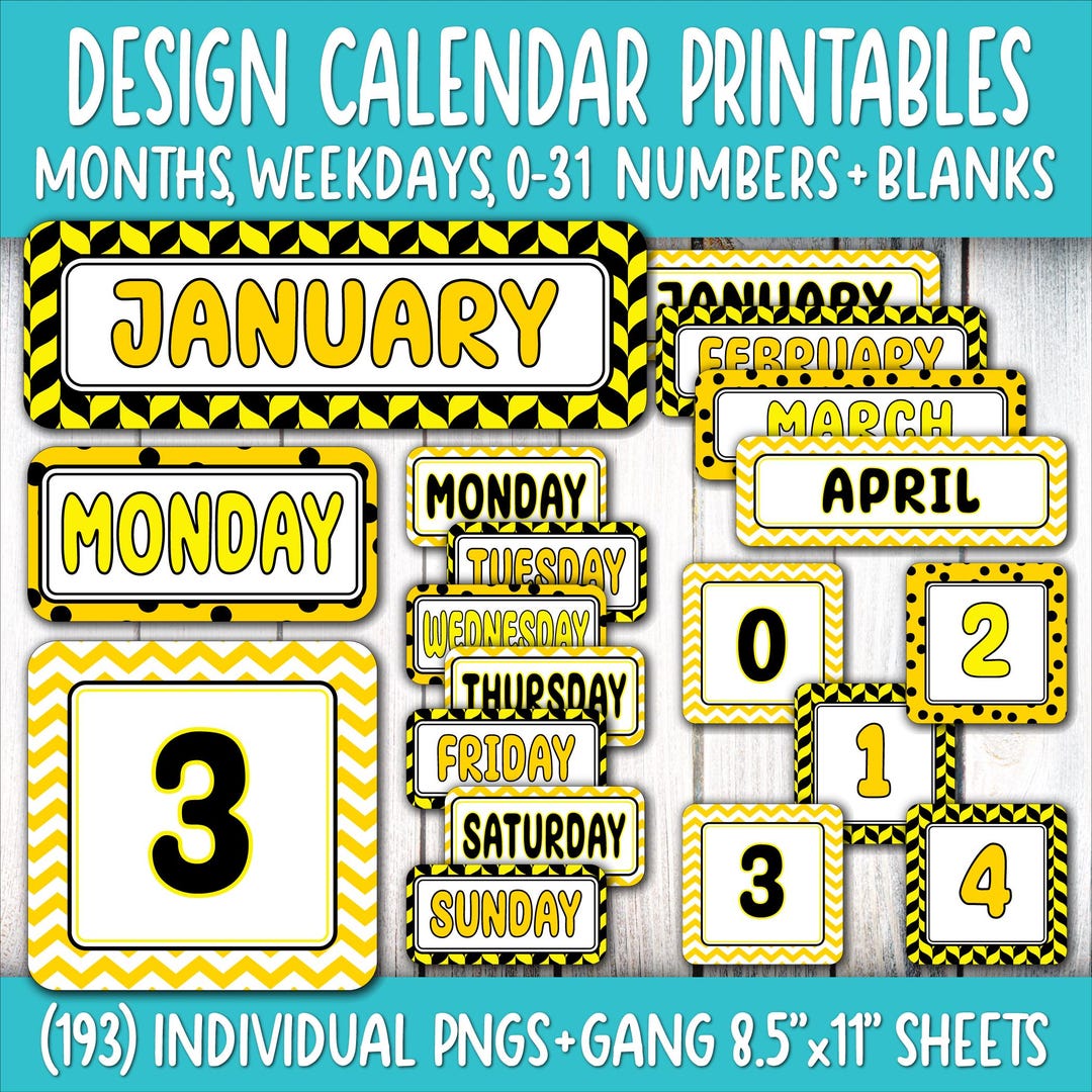 Wall Calendar - Standard - for Teachers | Geometric Shapes, Circles ...