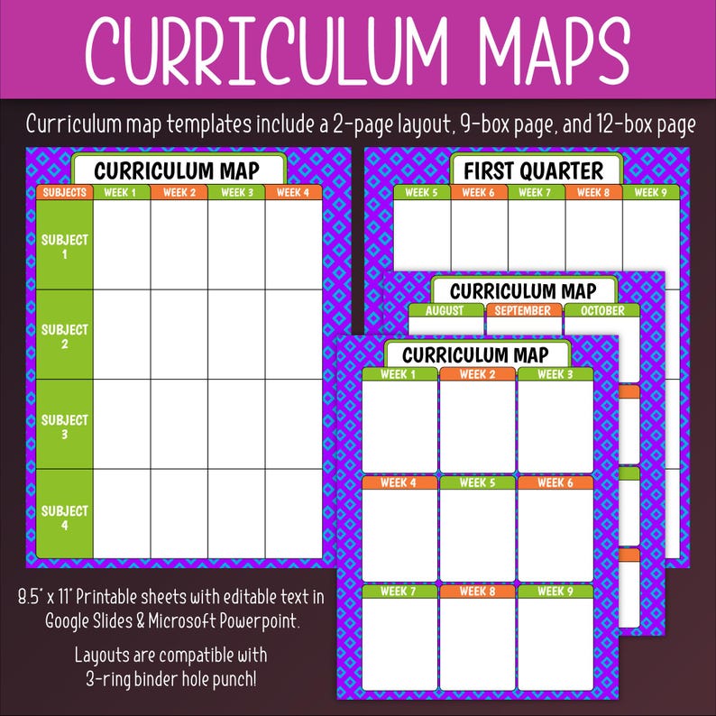 Lesson Plan Sheets & Curriculum Maps (editable) | Floral, Diamonds ...