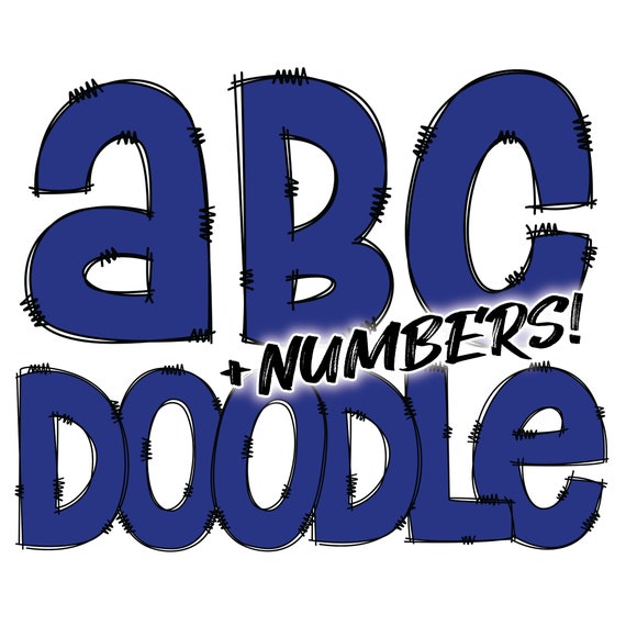 Digital Download Doodle Blue Fill PNG Clipart Bundle - Etsy