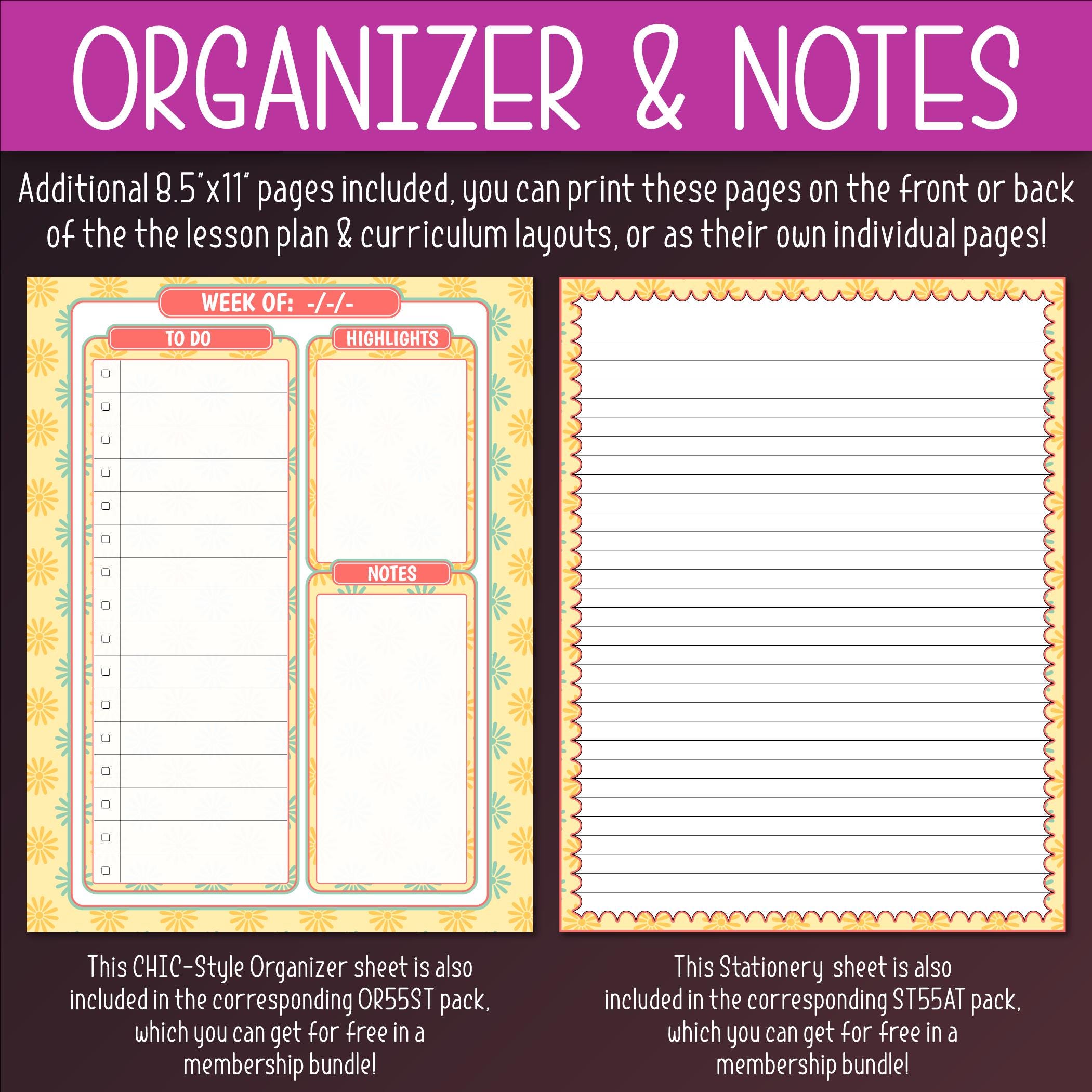 Lesson Plan Sheets & Curriculum Maps (editable) | Floral, Diamond ...