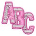 Pink Football Alphabet, Faux Embroidery Stitch Alpha, American Football ...