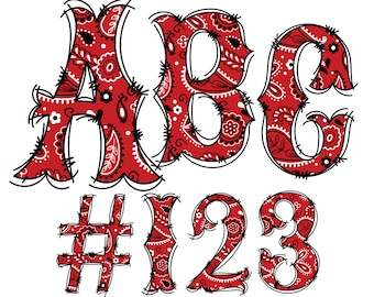 Bandana Letters and Numbers - Etsy