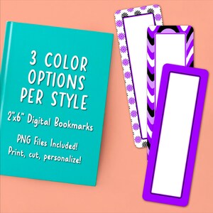 Digital Bookmarks (printable), Clipart Bundle Set of 12 | Lined & Blank ...