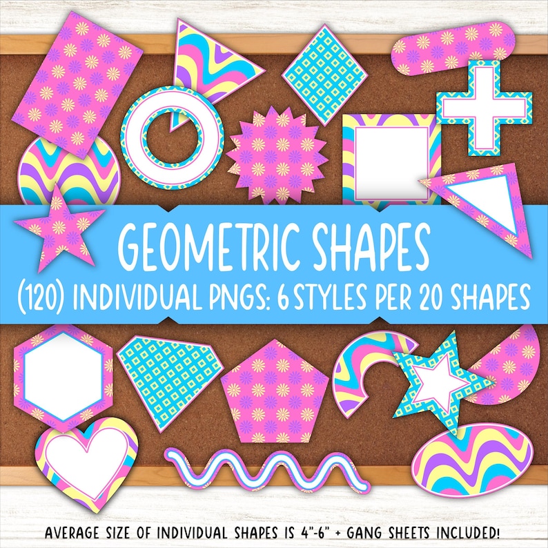 Shape & Design Frame Pack | Flowers, Diamonds, Checkered, Groovy, Fun ...