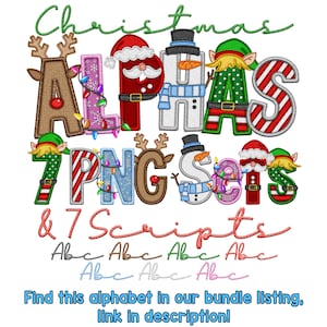 Christmas Lights, Snowflake PNG Alphabet, Faux Embroidery Classic ...