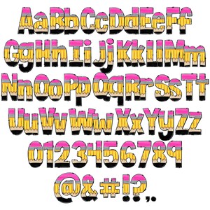 Pencil Doodle Alphabet PNG, Basic Doodle V3, Illustration Fill, Yellow ...