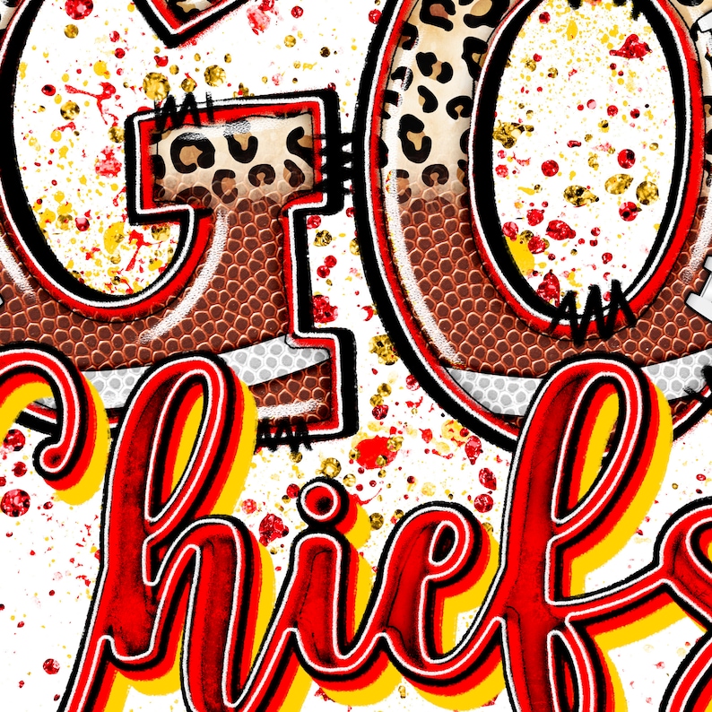 Go Chiefs PNG, Digital Download Clipart Design With Doodle Football ...