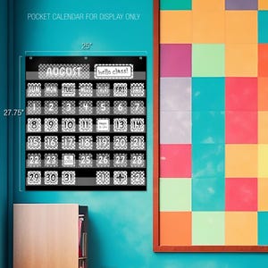 Wall Calendar - Pocket Chart for Teachers | Black and White, Ink Saver ...