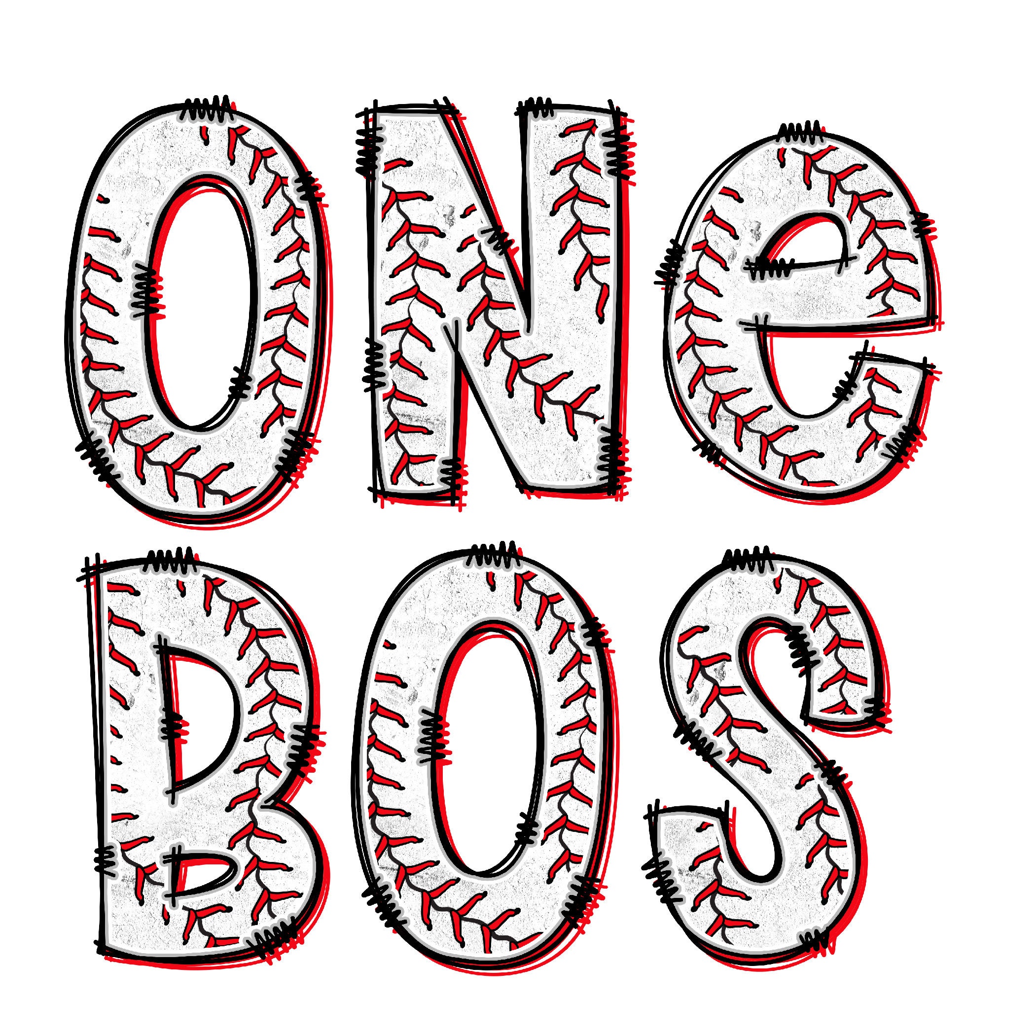 Digital Doodle Baseball Letters PNG Baseball Stitching - Etsy