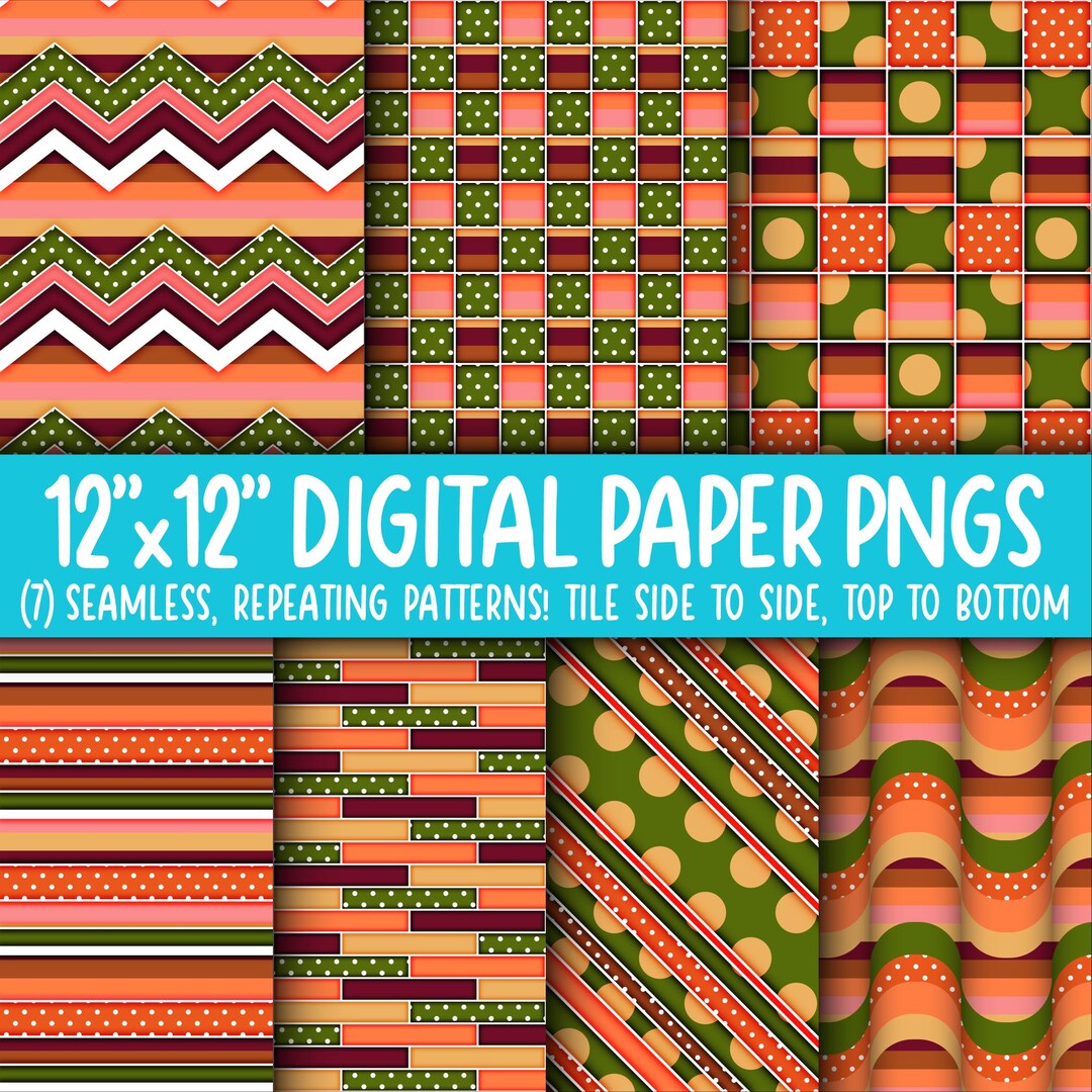 Wallpaper Background - Digital Paper | Seamless | Stripes, Polka Dots ...