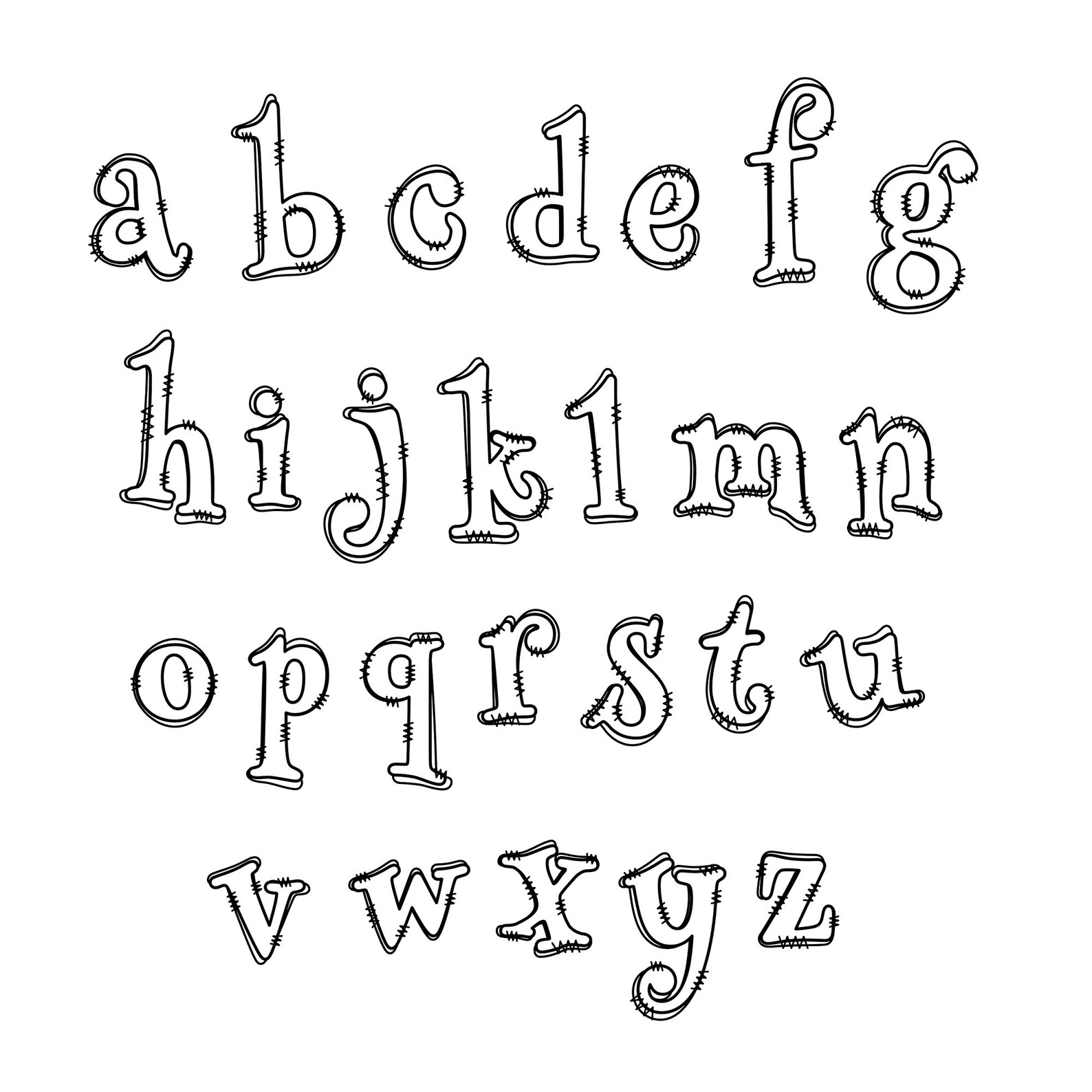 Henny's Doodle Funky Doodle SVG Blank Letters to Fill - Etsy